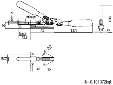 Toggle Clamps Side Push Type, 1800N, Long Handle, Stainless Steel ...