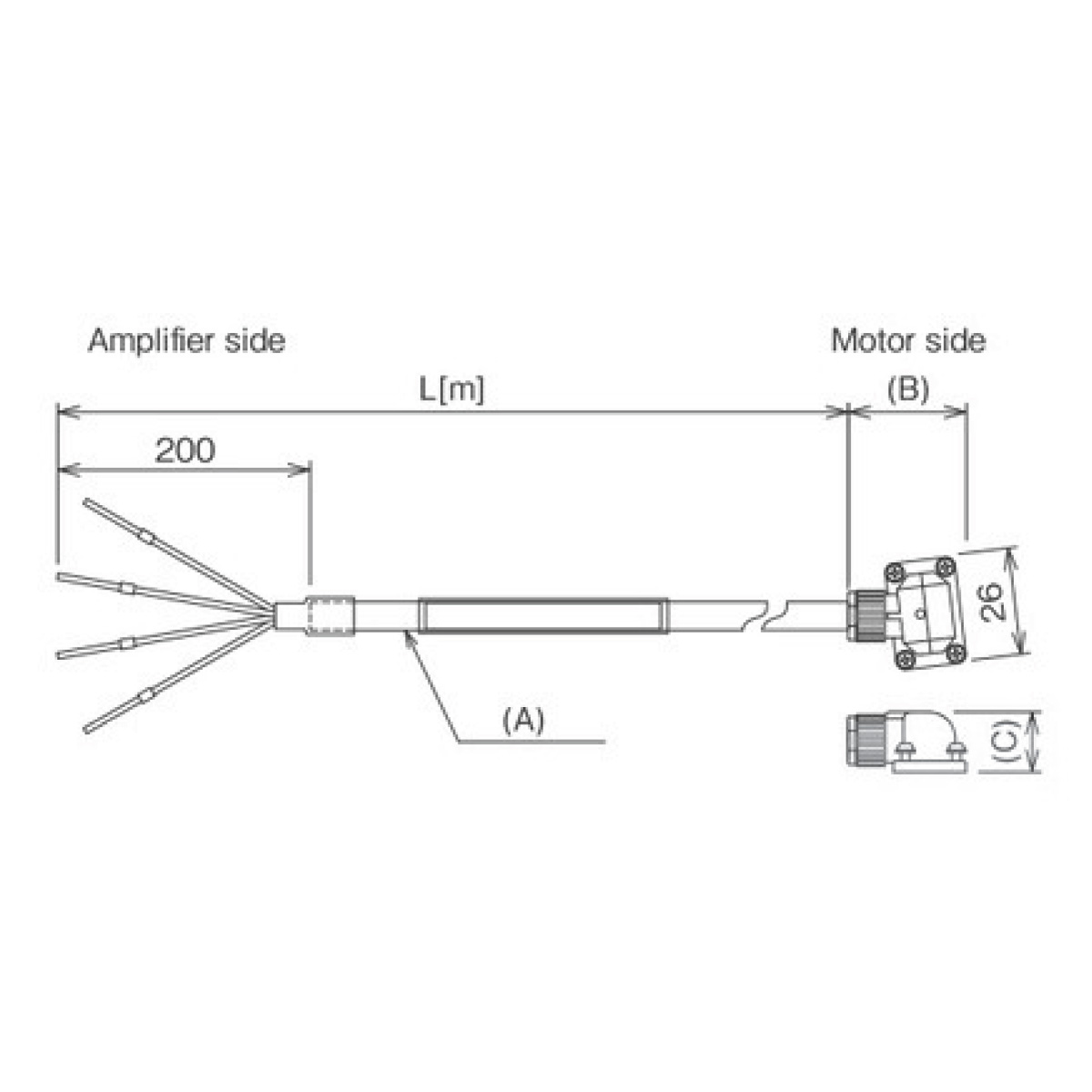 MELSERVO-J4/J3/JN Cable, Power Cable (Long Bending Life Product ...