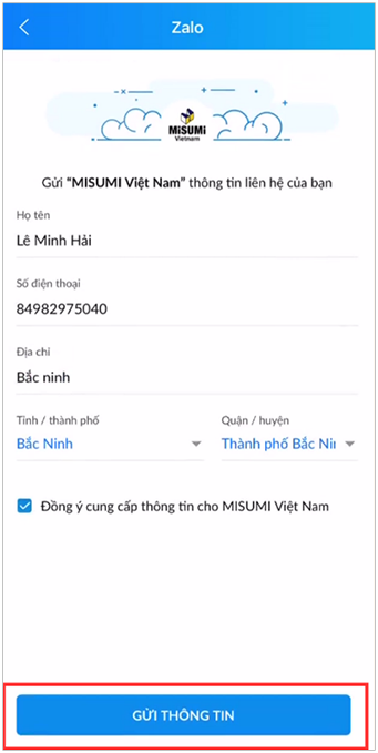 MISUMI Việt Nam, Zalo OA, Chat ZaloOA | MISUMI Việt Nam
